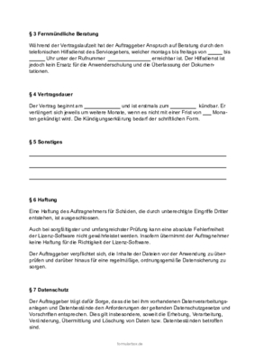 Software Service-Vertrag | Word-Vorlage