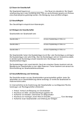 GbR Gesellschaftsvertrag | PDF-Vorlage
